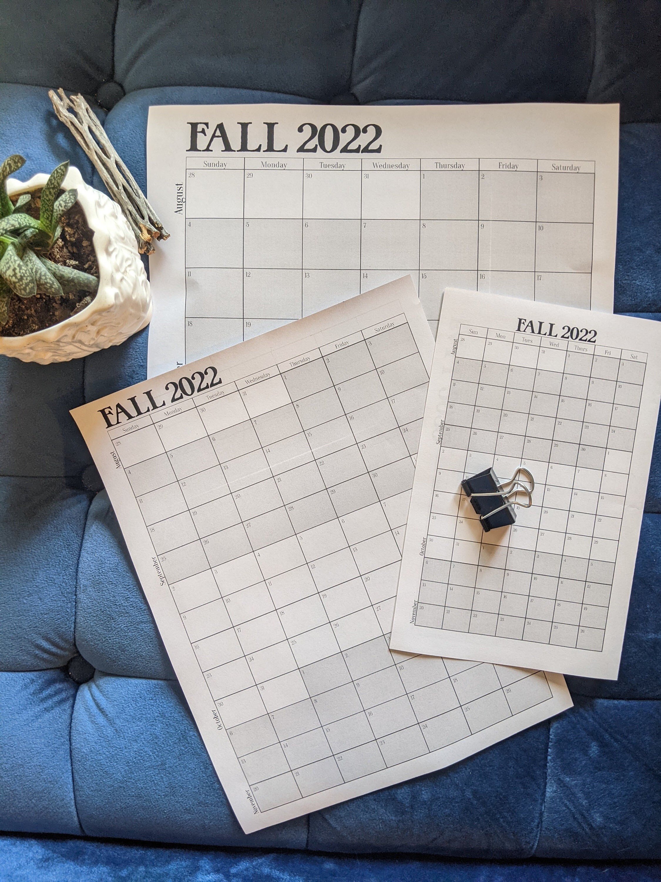 Printable Fall 2022 Seasonal Calendar Bundle - Etsy
