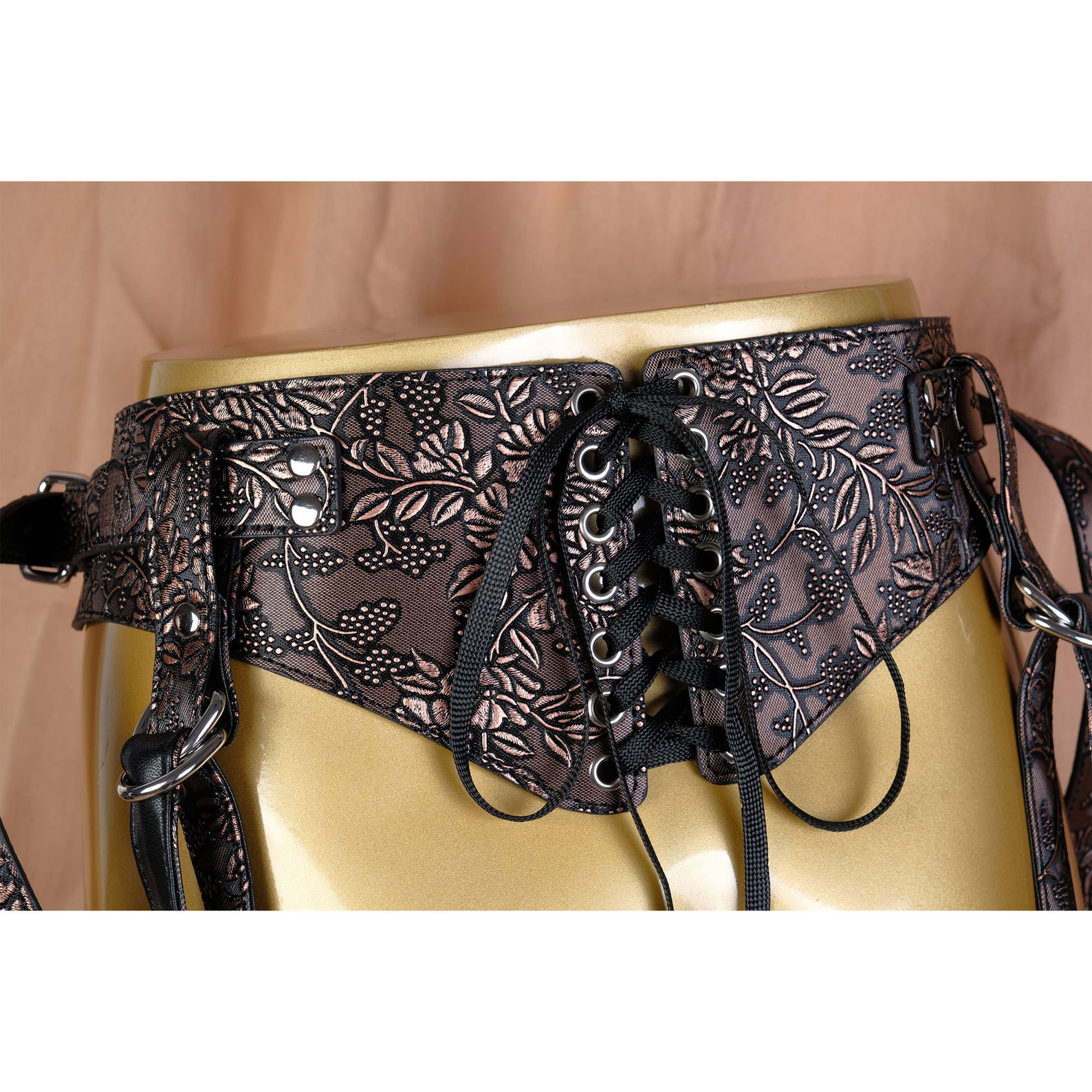 Brown Vegan Leather Strap on Harness for Pegging/lesbian Strapon/bad ...