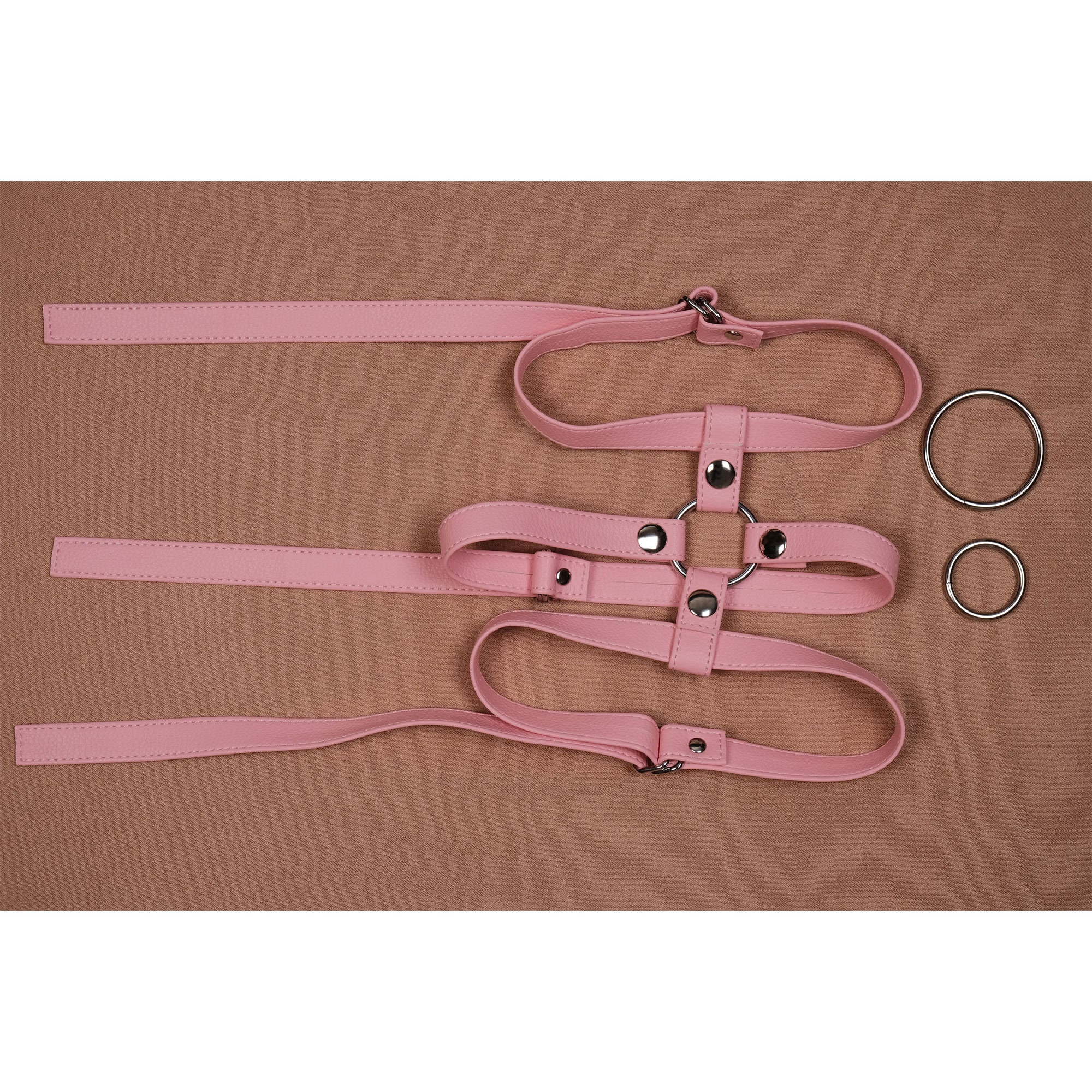Vegan Leather Thigh Strap on Harness for Pegging/pink Strapless Strapon Harness/thigh Strapon ...