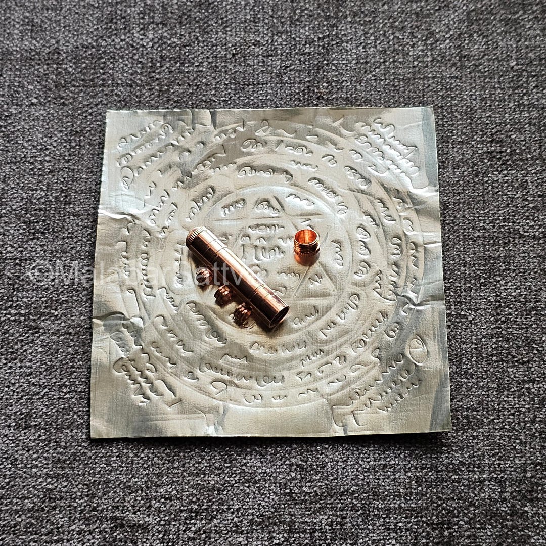 Shoolini Yantra Handmade 9 X 9 Cm Thin Silver Sheet With Empty Thayathu ...