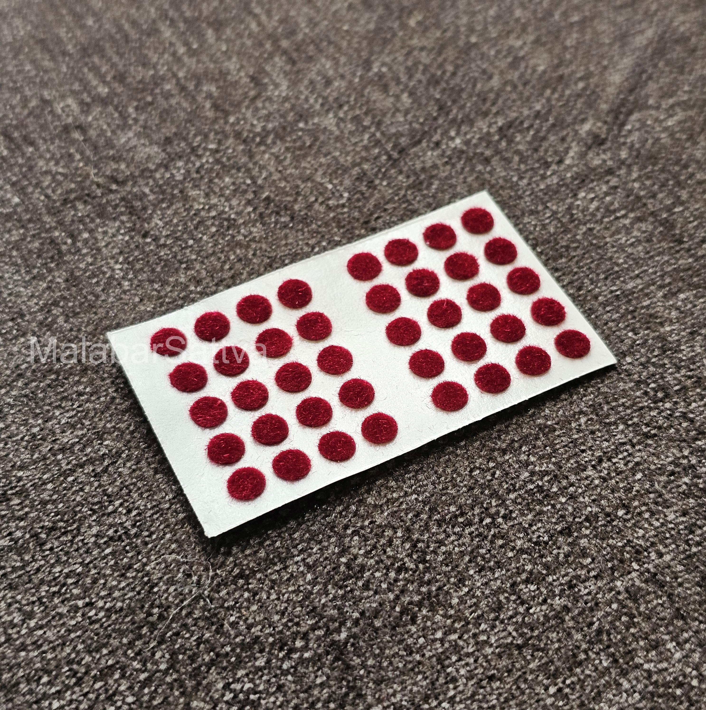 Round Maroon Velvet Bindi Set for Women | Plain Traditional Stick-on ...
