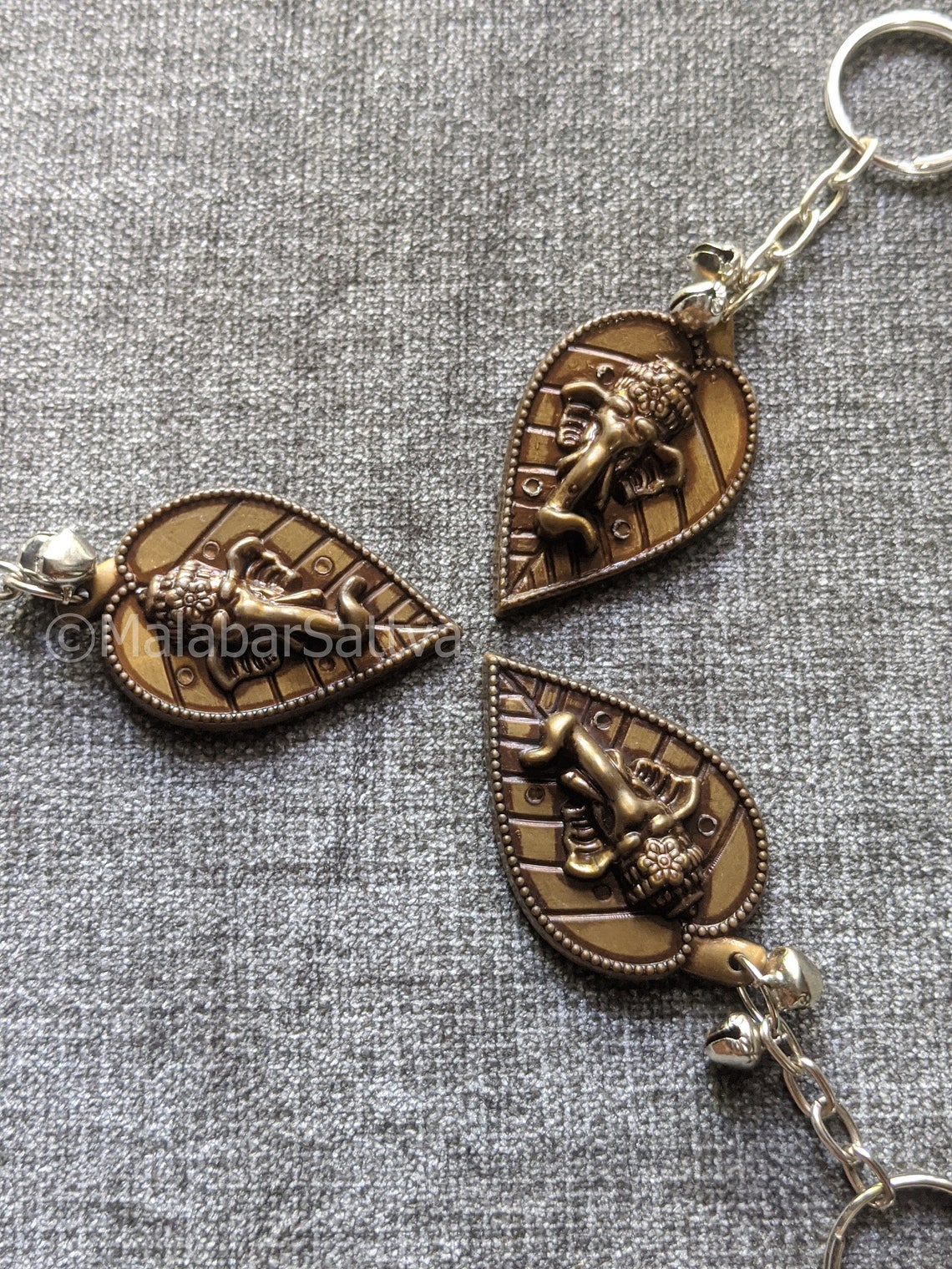 Set of 2 Shri Ganesha Keychain Ganapati Lord Ganesh Religious Keychain ...