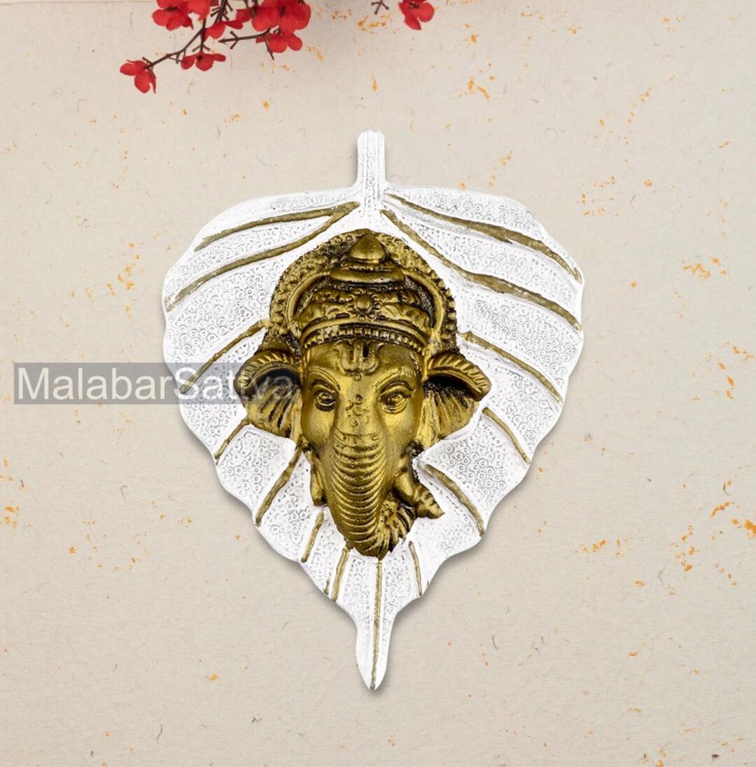 Leaf Patta Wall Hanging Lord Ganesh Face White - Etsy