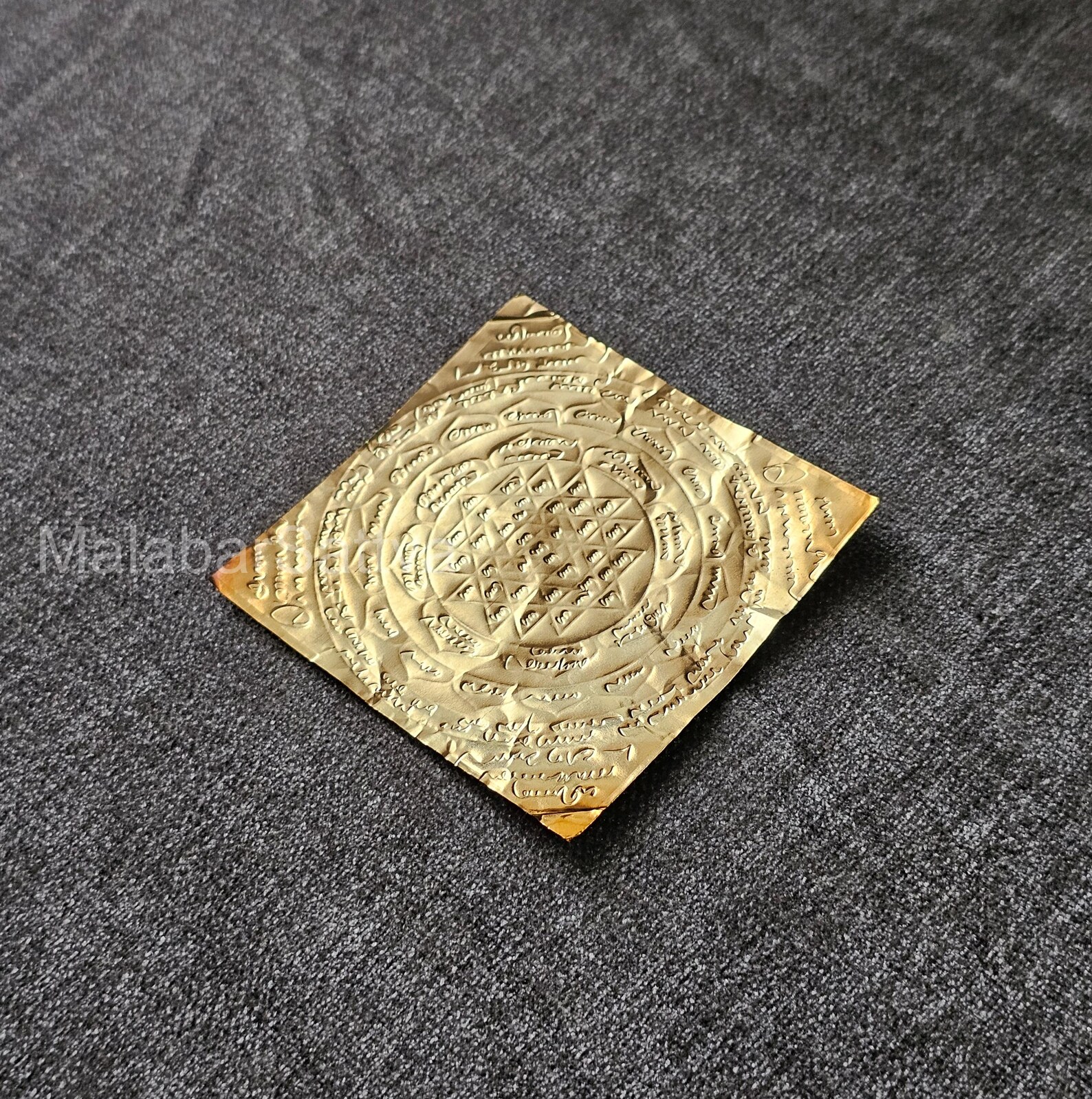 Shree Chakra Yantra - Handmade - 9 X 9 Cm - Thin Copper Sheet With ...