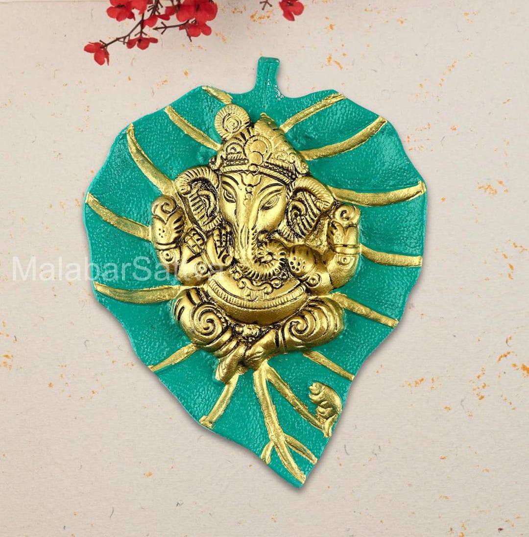 Leaf Patta Wall Hanging Lord Ganesh Face Green - Etsy