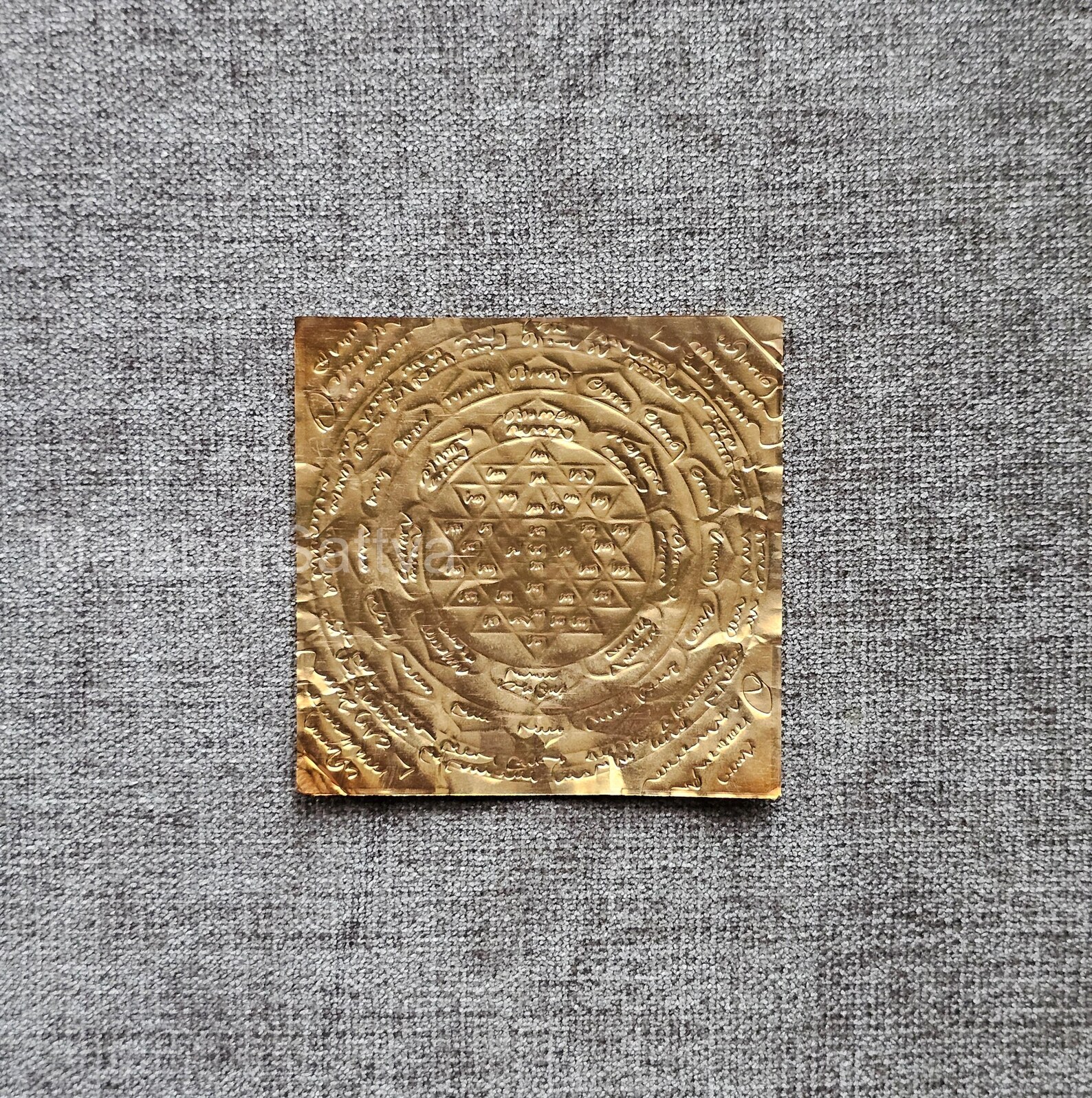 Shree Chakra Yantra - Handmade - 9 X 9 Cm - Thin Copper Sheet With ...