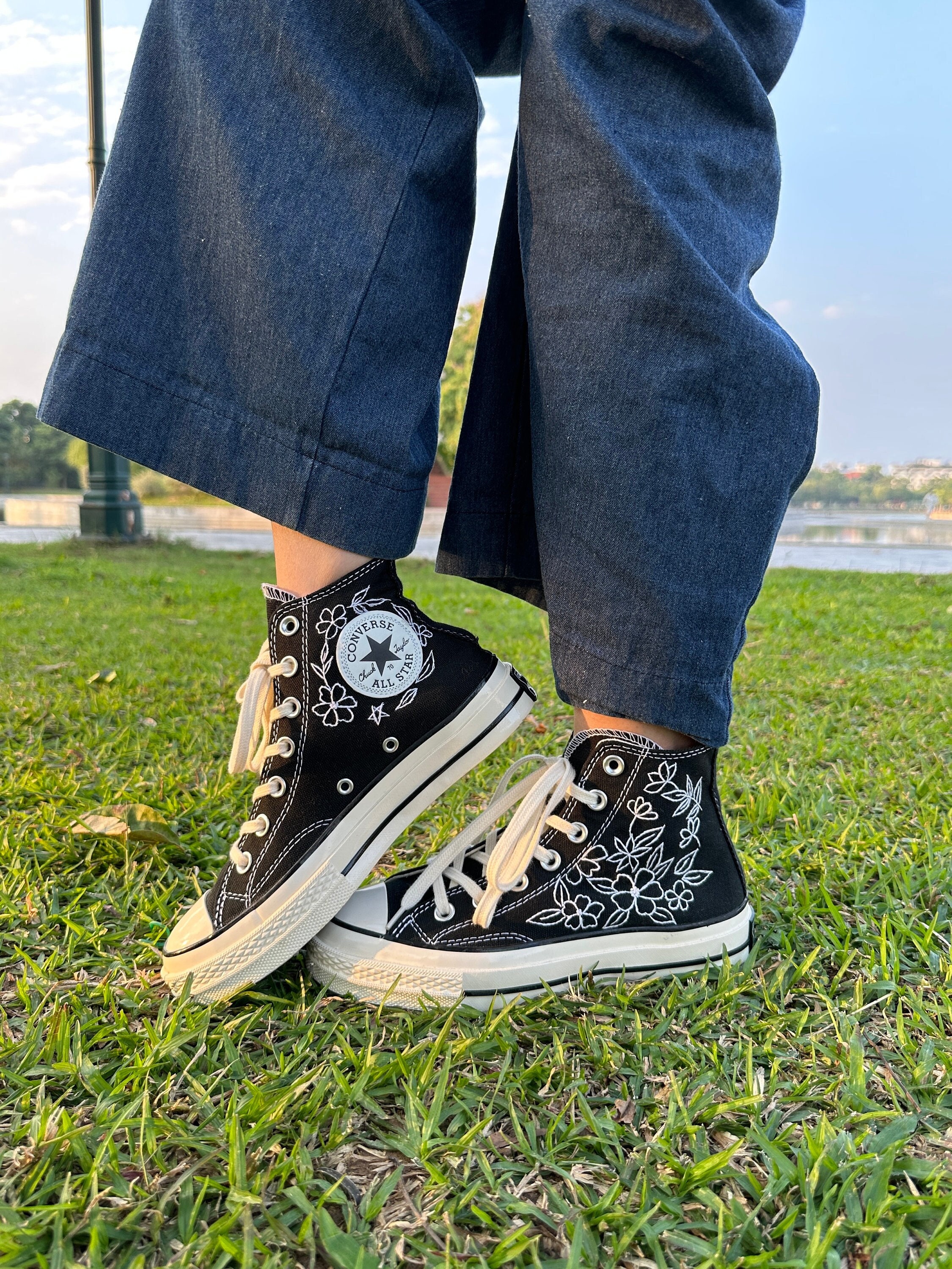 Embroidered Converse/converse High Tops/custom Converse Chuck - Etsy