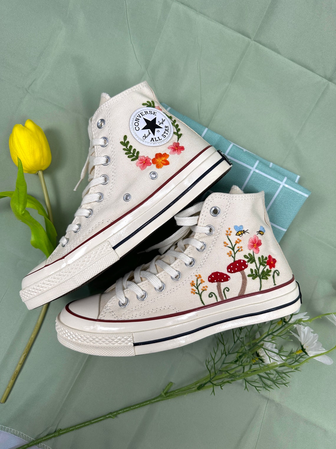 Embroidered Converse/custom Converse High Top Chuck Taylor - Etsy
