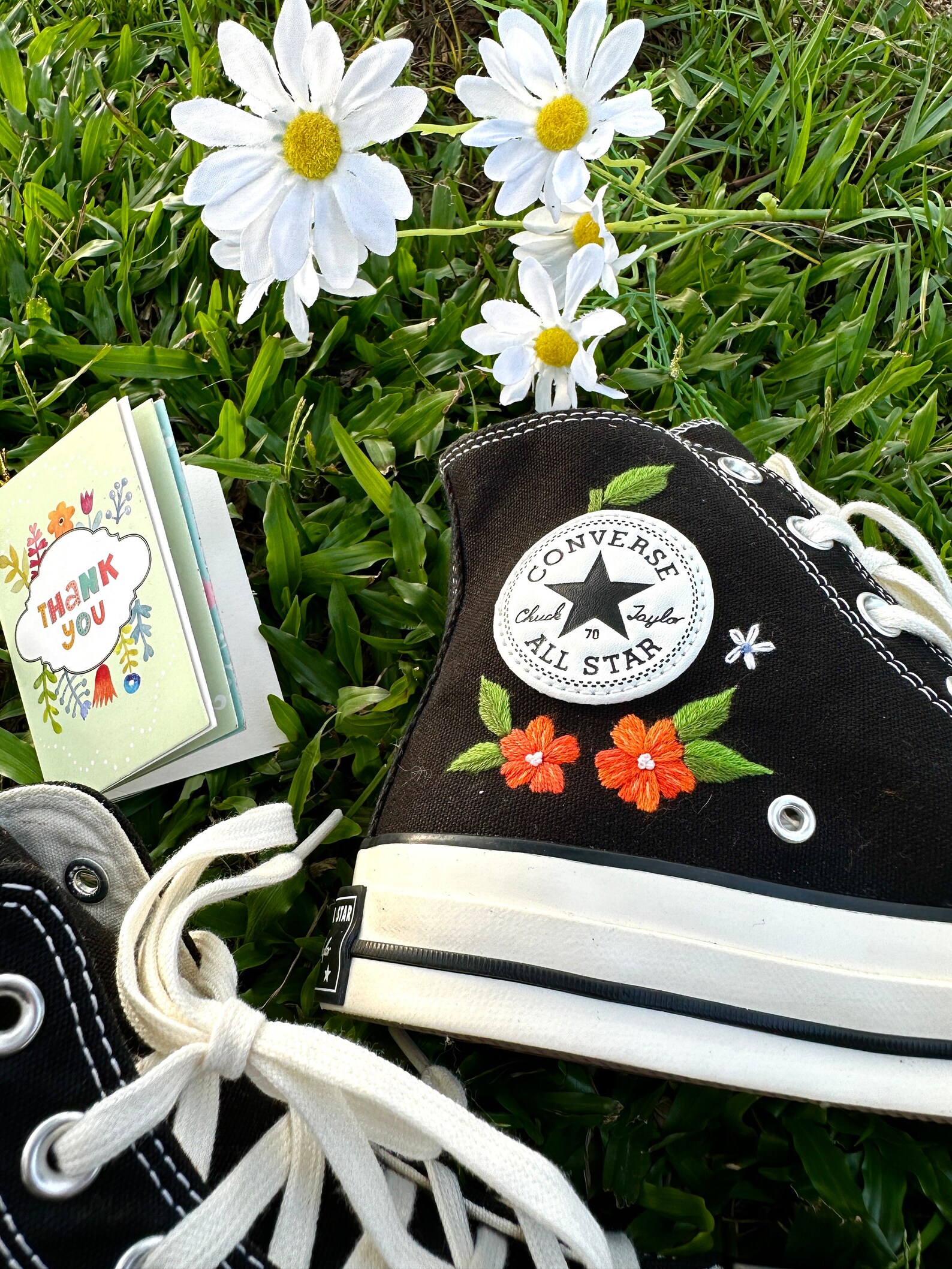 Embroidered Converse/custom Converse High Top Chuck Taylor 1970s ...