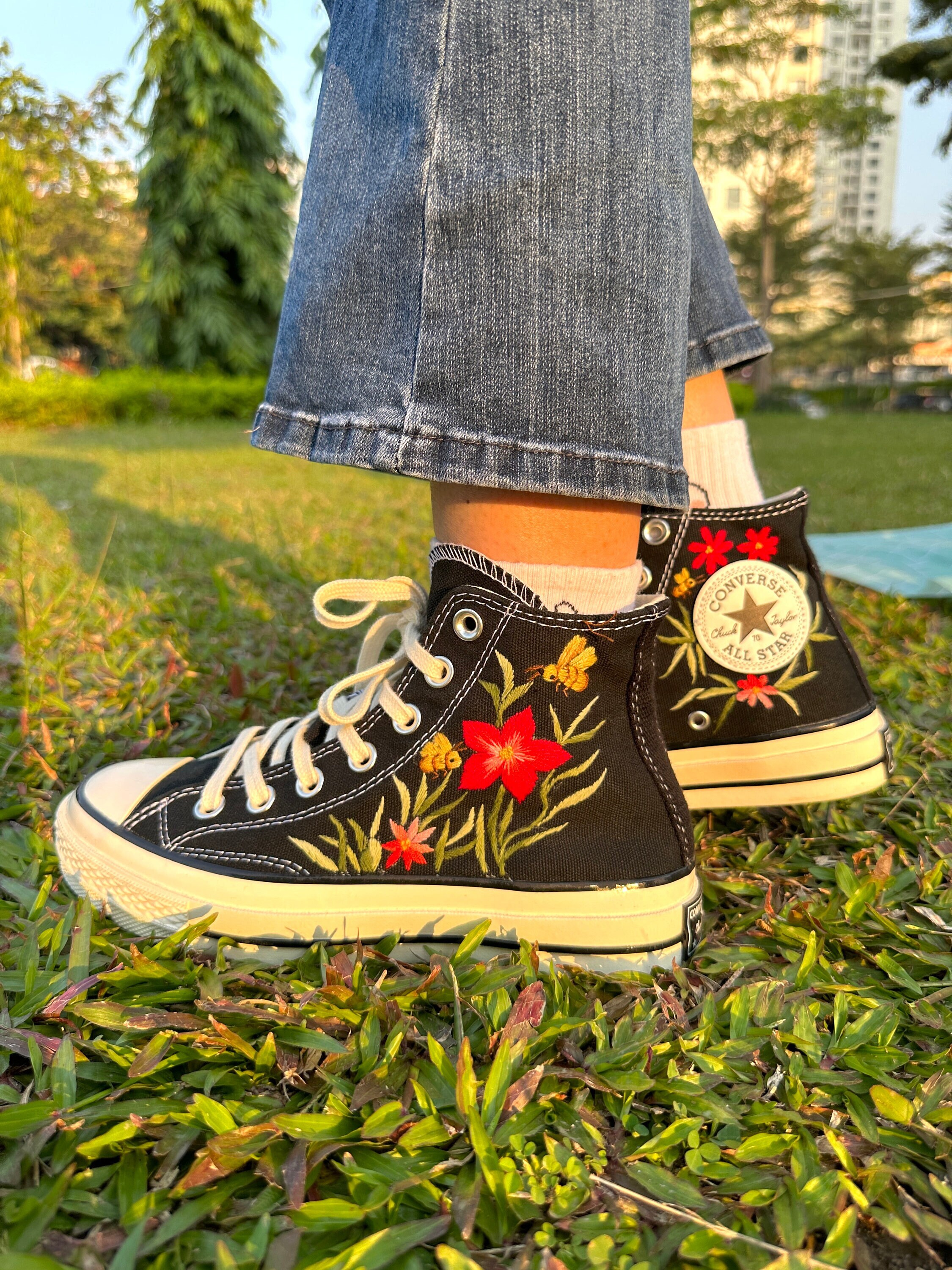 Embroidered Converse/converse High Top/custom Embroidery /converse ...