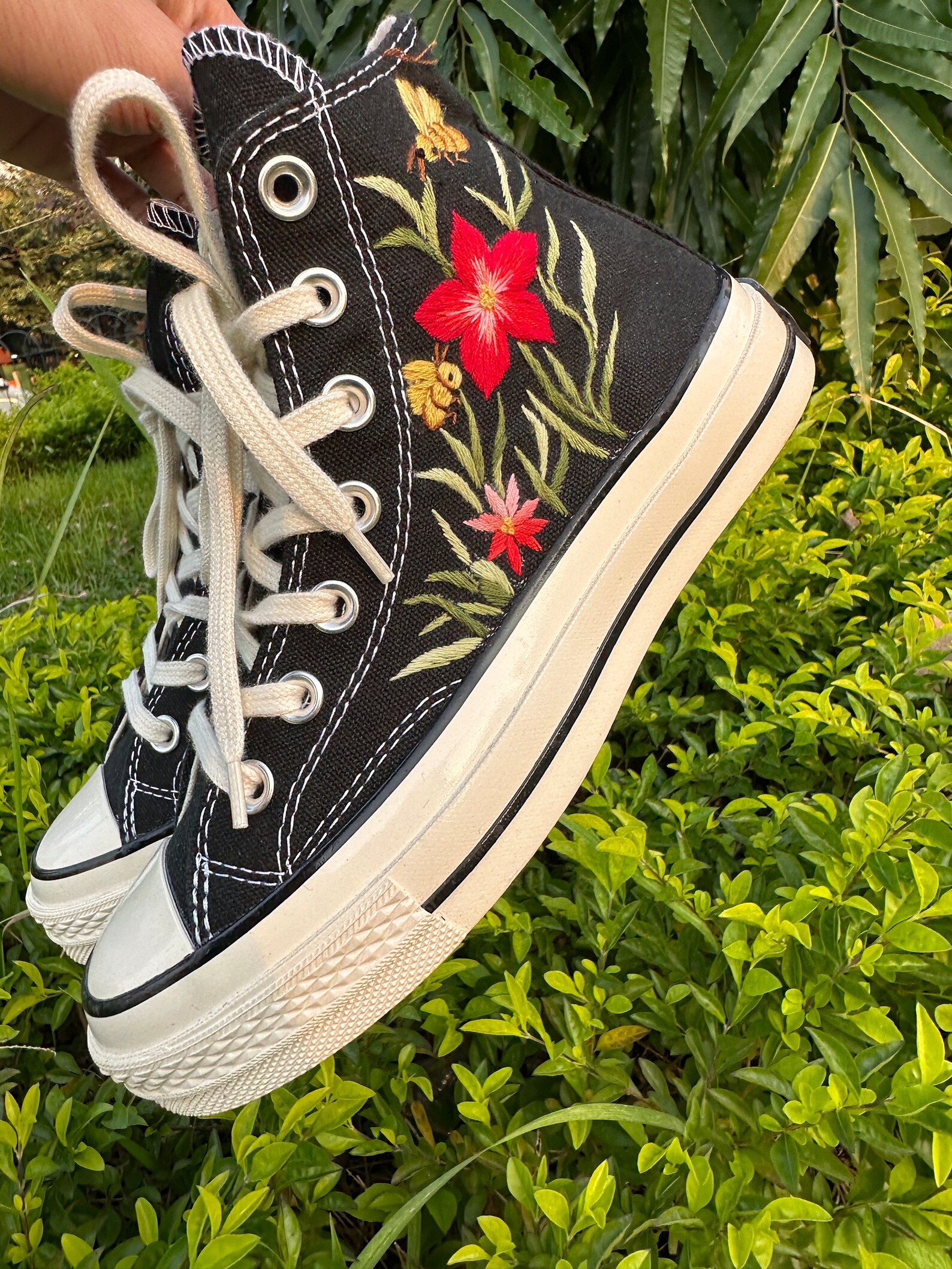 Embroidered Converse/converse High Top/custom Embroidery /converse ...