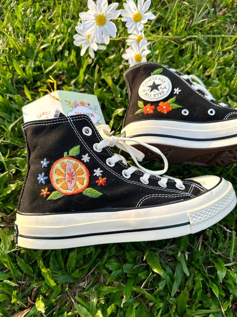 Embroidered Converse/custom Converse High Top Chuck Taylor 1970s ...