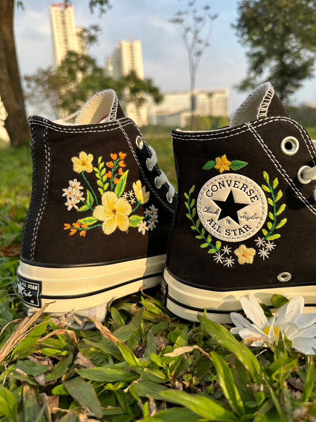 Custom Converse Embroiered/converse High Tops Embroidery/converse ...