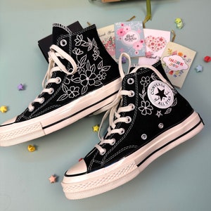 Embroidered Converse/converse High Tops/custom Converse Chuck - Etsy
