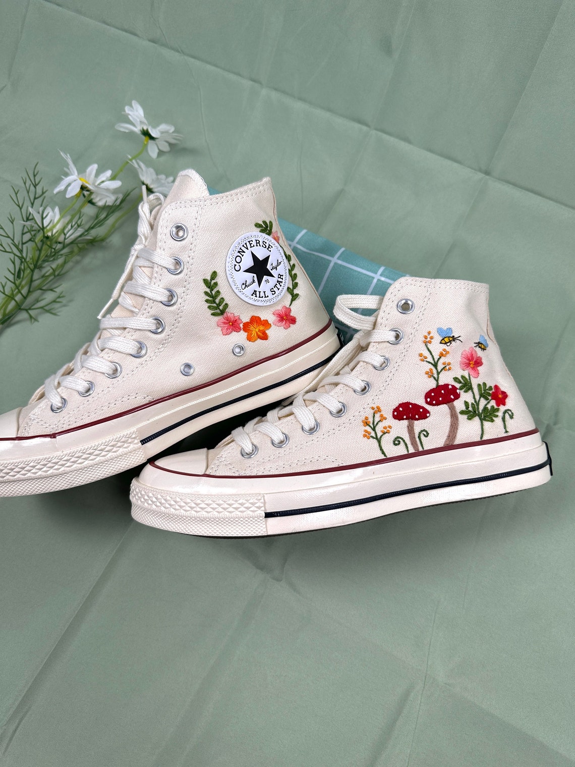 Embroidered Converse/custom Converse High Top Chuck Taylor - Etsy
