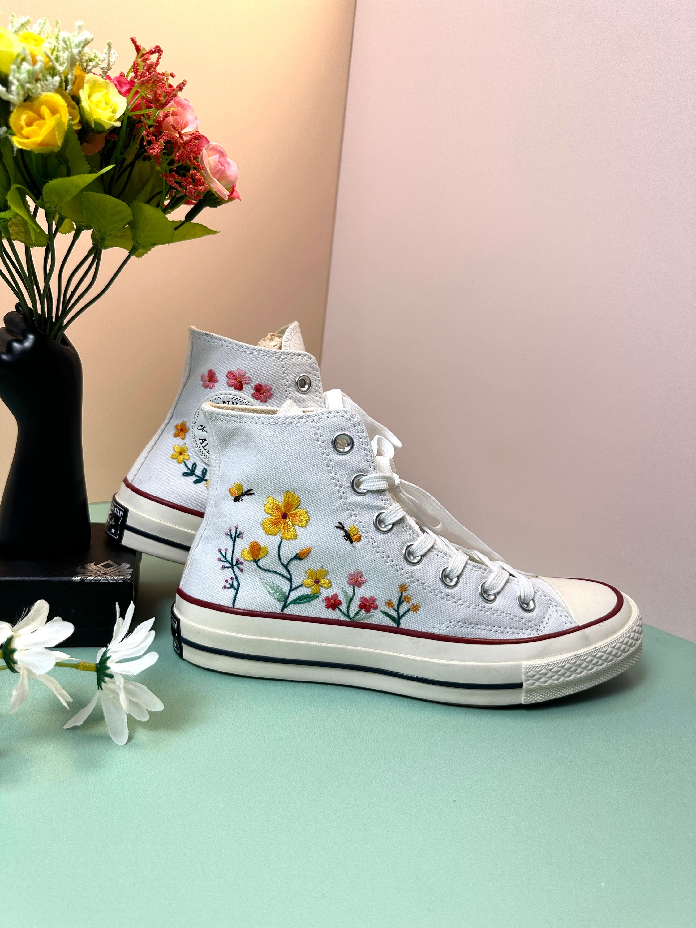 Embroidered Converse/custom Converse High Top Chuck Taylor - Etsy