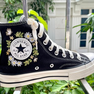 Converse Embroidery Flowers and Snakes/embroidered Converse - Etsy