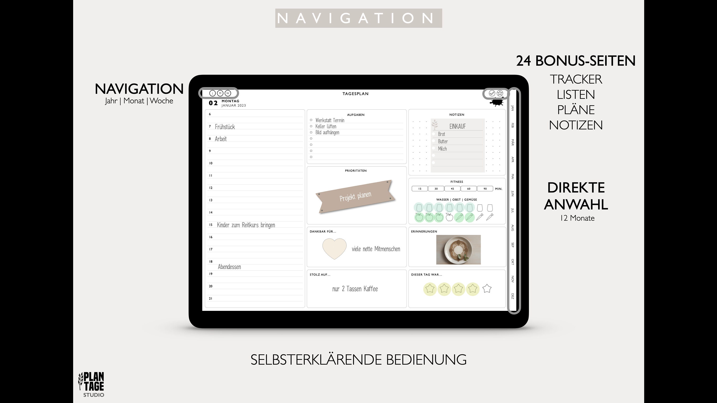 DIGITAL CALENDAR PLANNER 2023 & 2024 for iPad goodnotes, Notability ...
