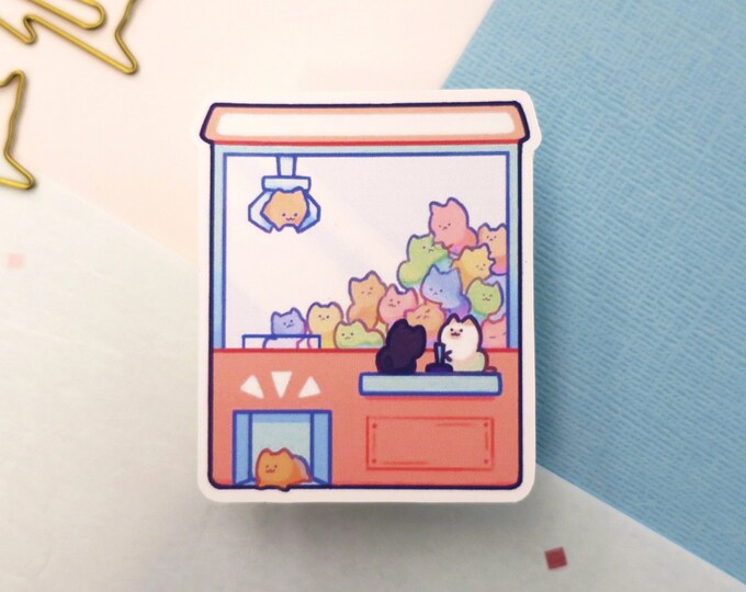 Cat Claw Machine Die Cut Sticker / Laminated Weatherproof Matte / Cute ...