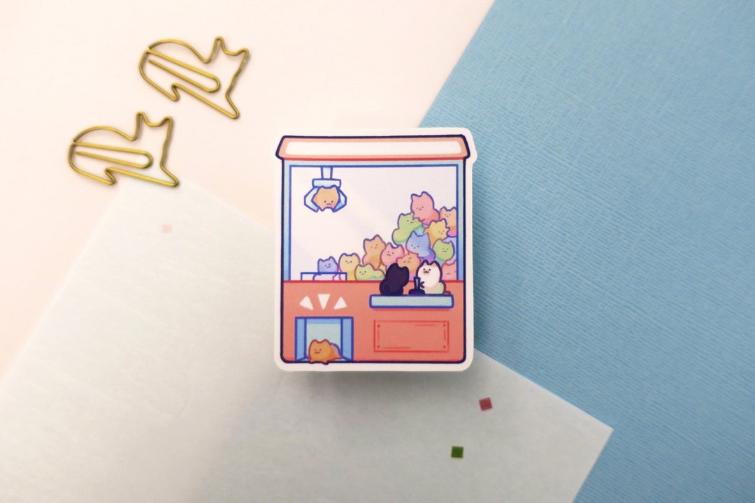 Cat Claw Machine Die Cut Sticker / Laminated Weatherproof Matte / Cute ...