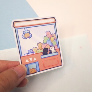 Cat Claw Machine Die Cut Sticker / Laminated Weatherproof Matte / Cute ...