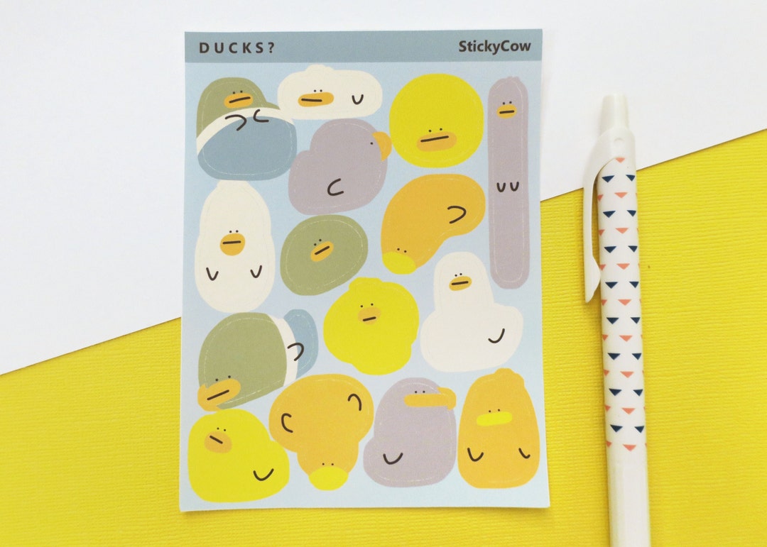 Cute Duck Sticker Sheet / Funny Duck Bird Stickers / - Etsy