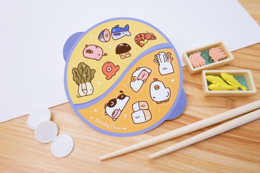 Hot Pot Sticker Sheet / Cute Asian Food Stationery / Weatherproof Matte ...