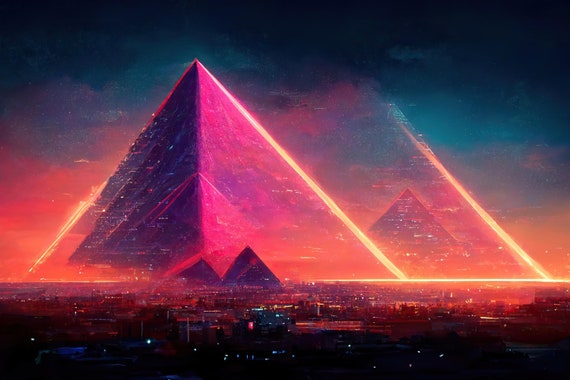 Pyramids AI Generated Art Wall Decor Home Decor Living - Etsy