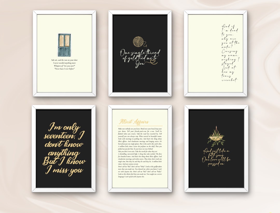 Taylor Swift Prints Set of 3 Taylor Swift Art Folklore - Etsy