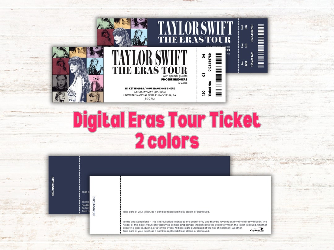 Taylor Swift Eras Tour Ticket, Souvenir Ticket, Taylors Version, Taylor ...