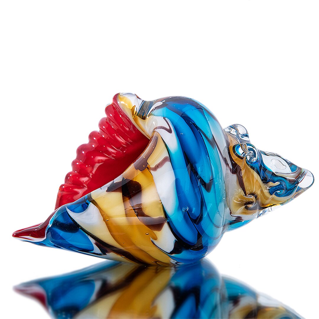 Art Glass Conch Shell, Glass Sculpture, Hand Blown Glass, Art Glass ...