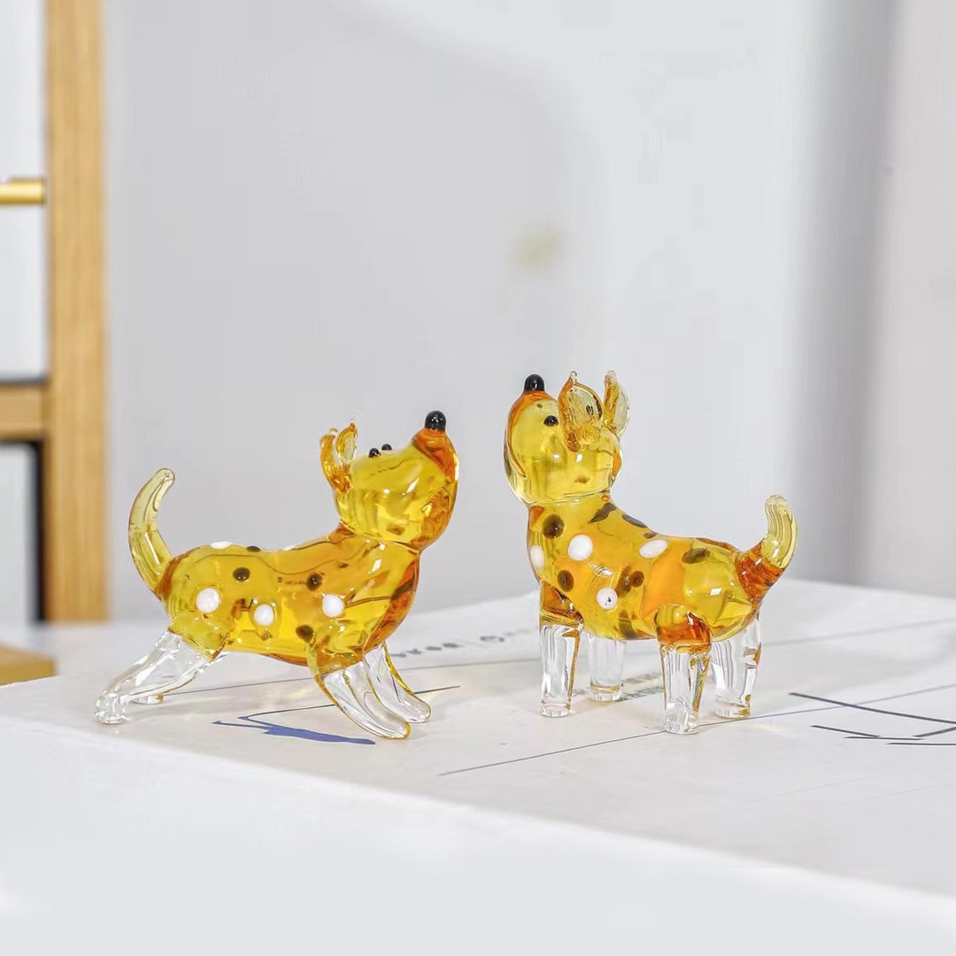 Glass Sculpture Dog Blown Glass Glassblowe Glass Art Hand Blown Glass ...