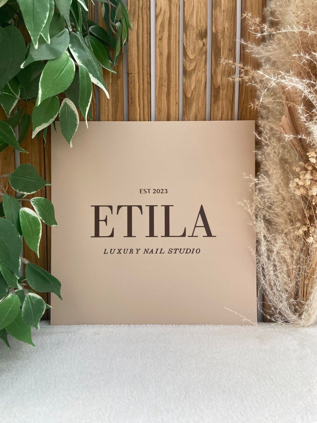 Custom Acrylic Business Logo Sign, Salon, Boutique (35cm Square) - Etsy UK
