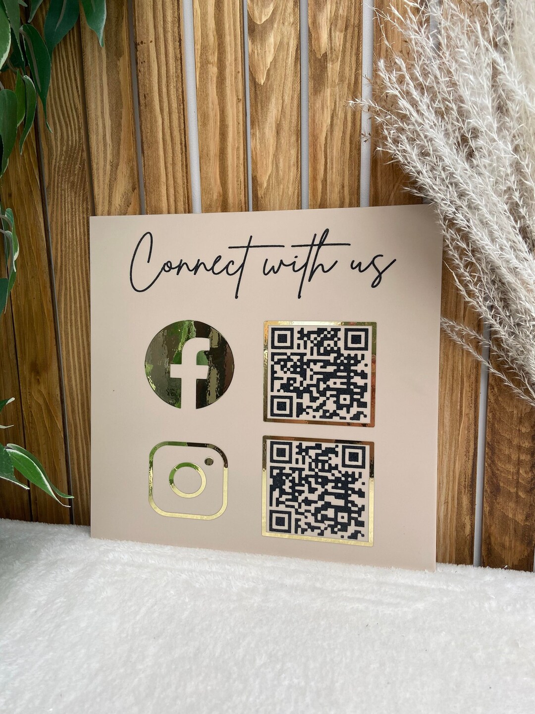 25cm QR Code Acrylic Business Sign Logo, Brand Logo Sign for Small ...