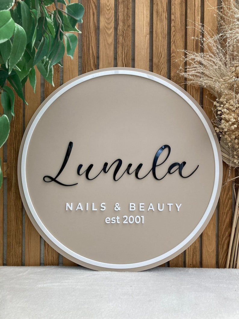 3D Acrylic Logo Sign | Custom Raised Sign for Businesses (55cm) - Etsy UK