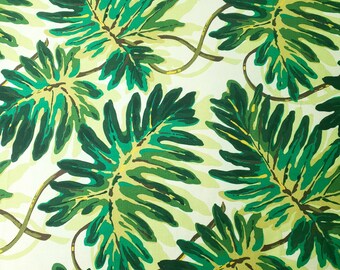 Large Green Leaf Fabric - Etsy