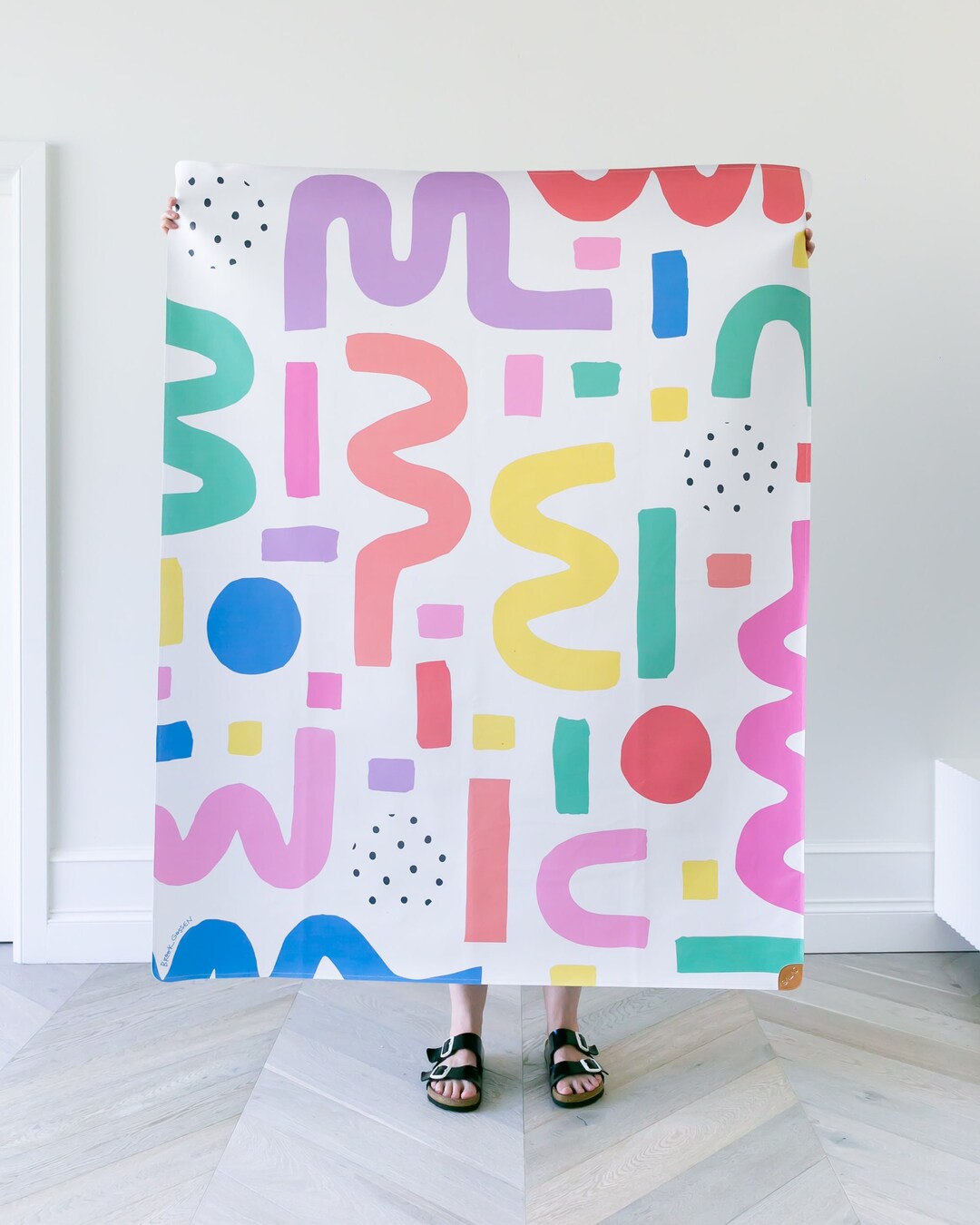 Colourful, Abstract Maxi Large Mat, Wipeable, Portable, Table Cloth ...