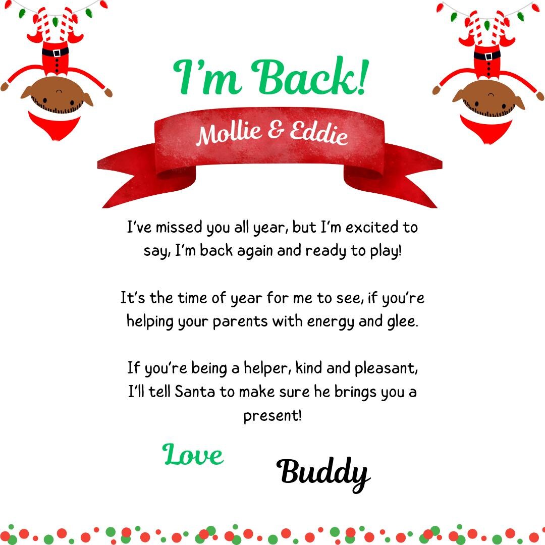 Editable Black Elf Arrival Letter, Elf Welcome Letter, Elf Visiting ...