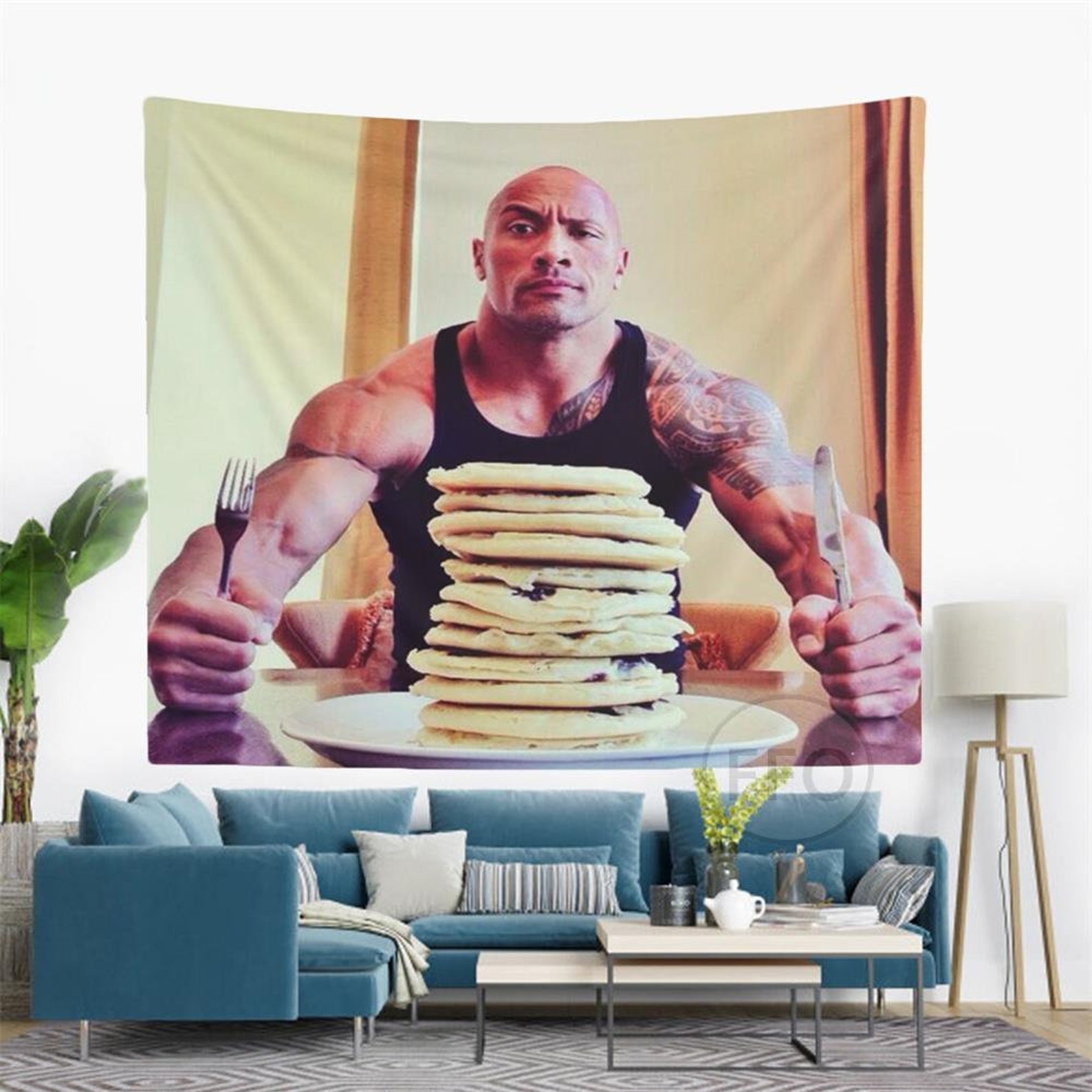 Rock and Pancakes Tapestry Funny Rock Cheat Day Pancakes - Etsy