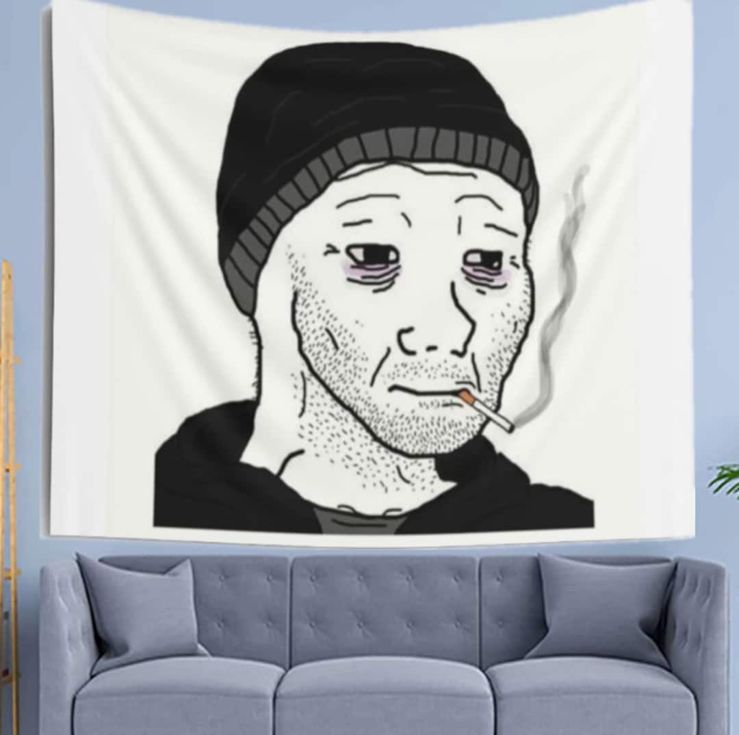 Funny Smoking Meme Man Funny Meme Smoking Man 420 Tapestry Funny Flag ...