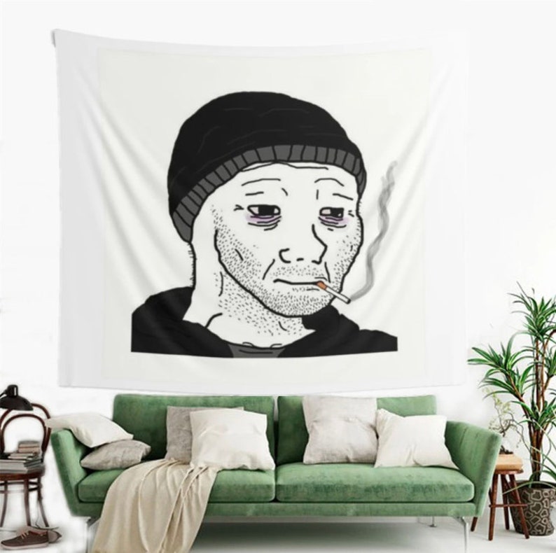 Funny Smoking Meme Man Funny Meme Smoking Man 420 Tapestry - Etsy