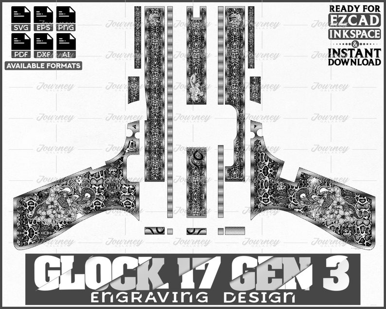 Snake Pattern Engraving Design for Glock17 Gen3 Firearms, Glock ...
