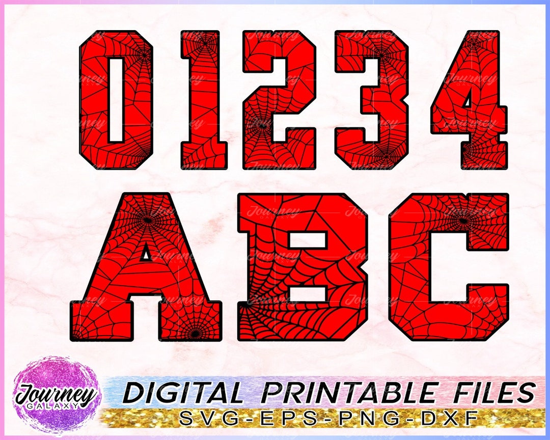 Spider Numbers and Letters Font Alphabet Spiderweb Spider - Etsy Singapore
