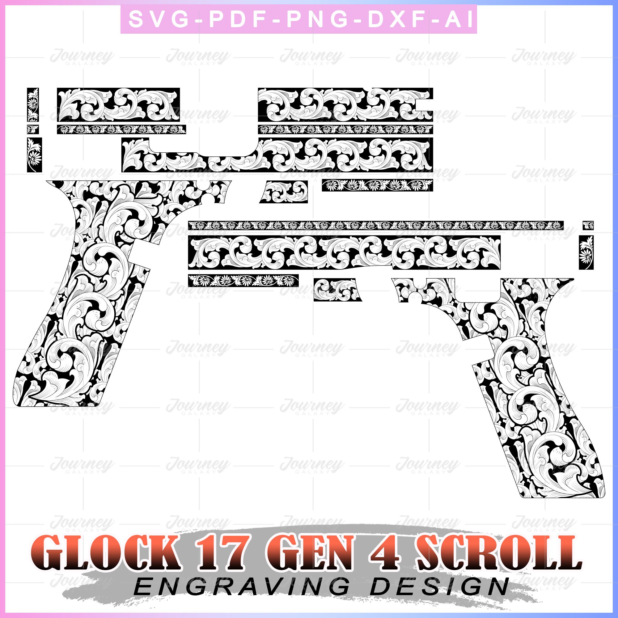 Glock 17 Gen 4 Unique Scroll Pattern Engrave Design Laser Cut - Etsy