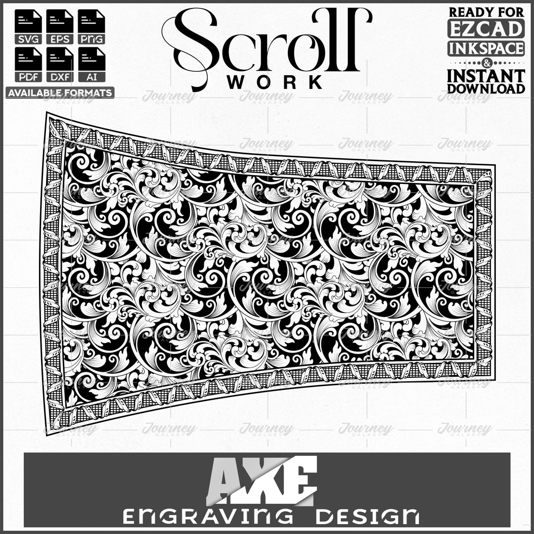 Axe Firearm Scroll Engraving Design, Gun Scroll Engraving Design, Axe ...