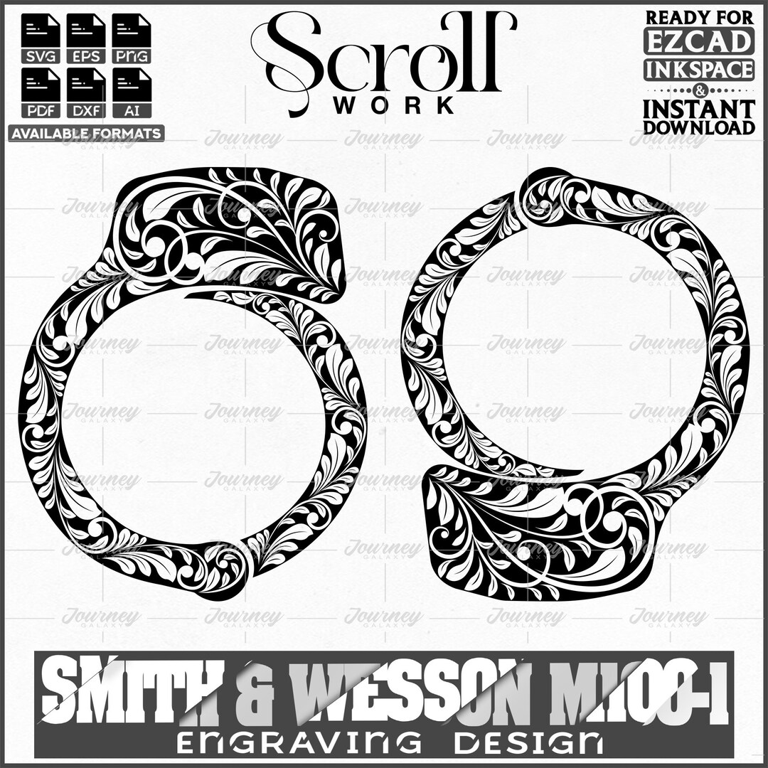 Smith & Wesson M100 Handcuff Engraving Design, M100 Handcuff Scroll ...