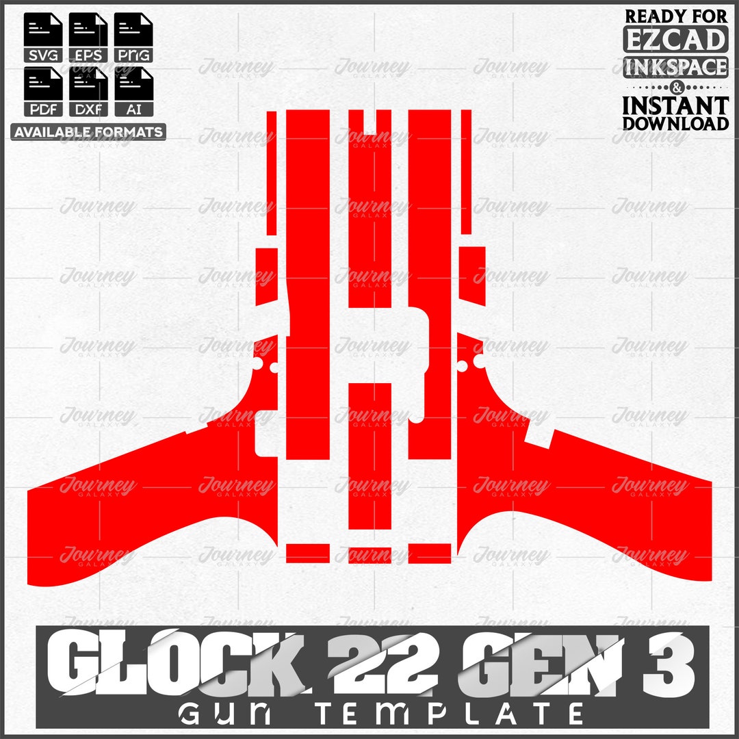 Glock 22 Gen 3 Model Gun Engrave Template, Glock Gun Template, Glock 22 ...