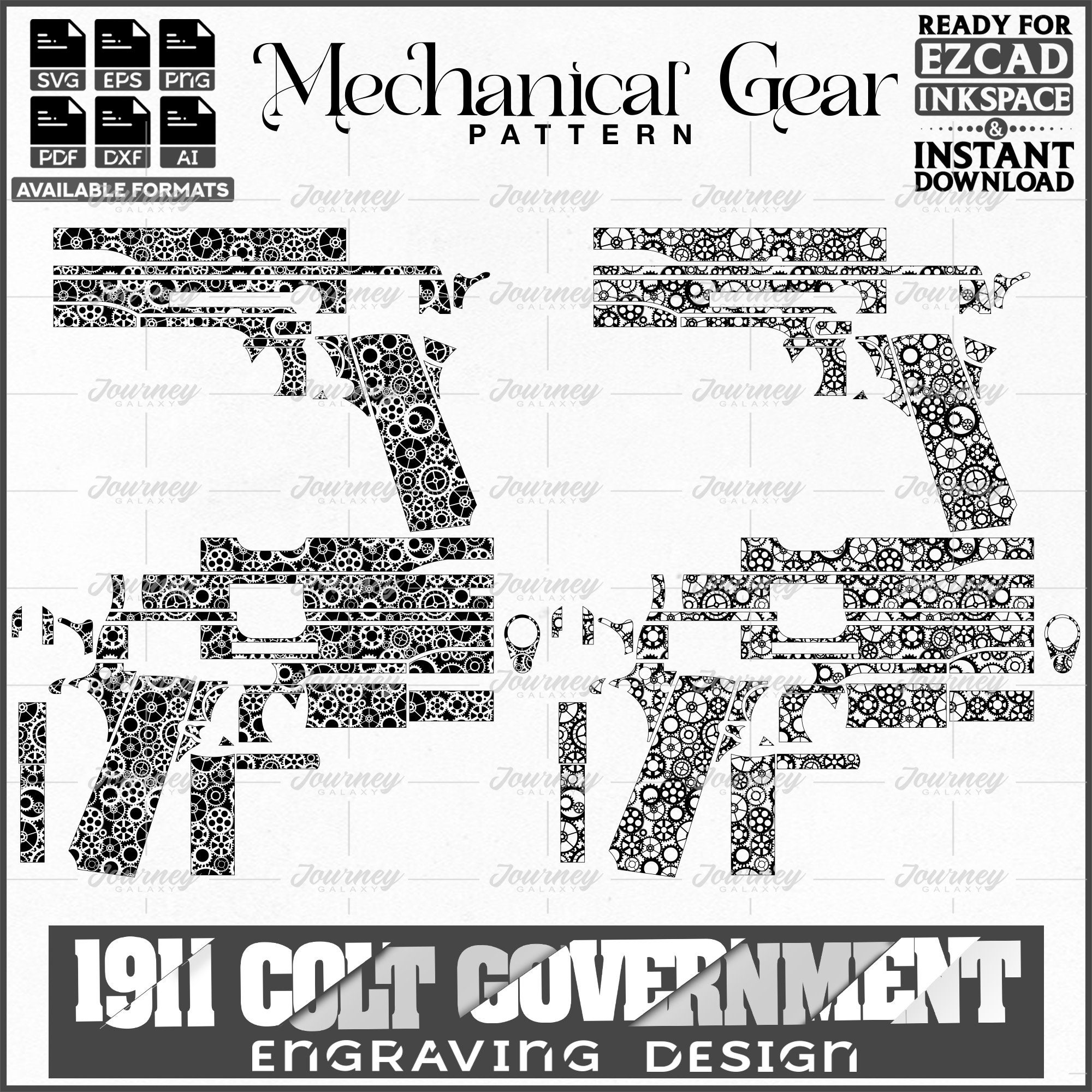 Colt Government Firearms Design Engraving Files, Mechanical Gear ...