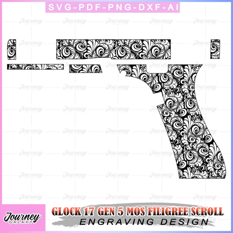 Glock 17 Gen 5 Filigree Scroll Gun Engraving Design Vector - Etsy