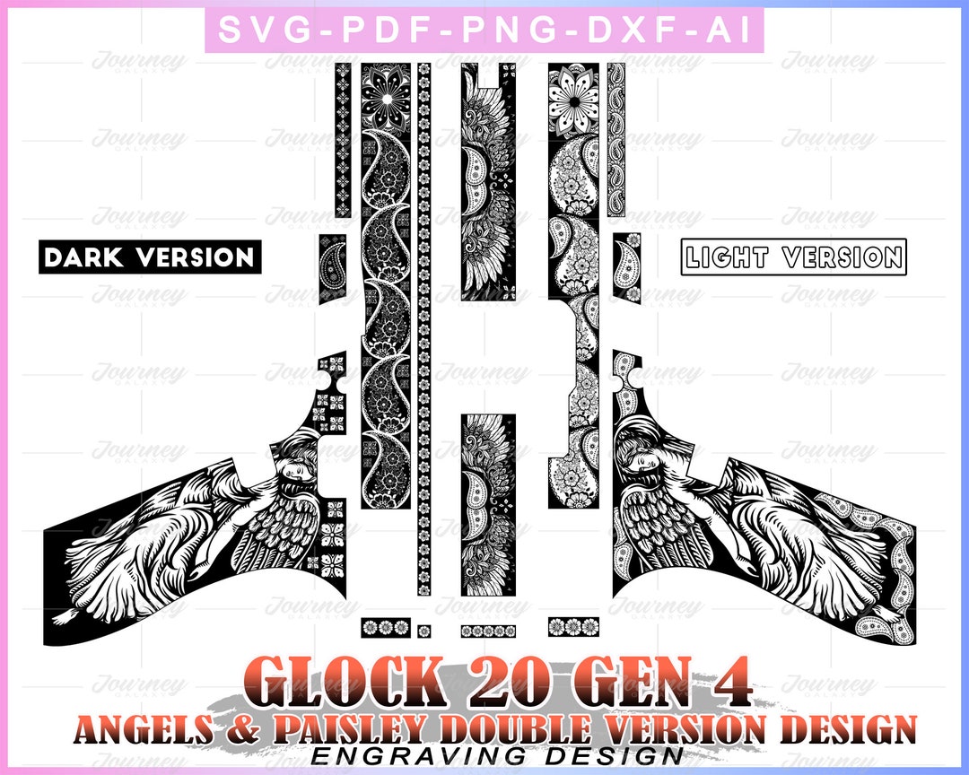 Glock 20 Gen 4 Angels and Paisley Pattern Engraving Design - Etsy
